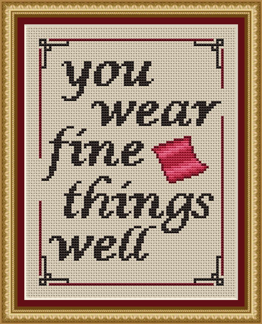 Free Cross Stitch Pattern@ OFMD Quote – The World in Stitches