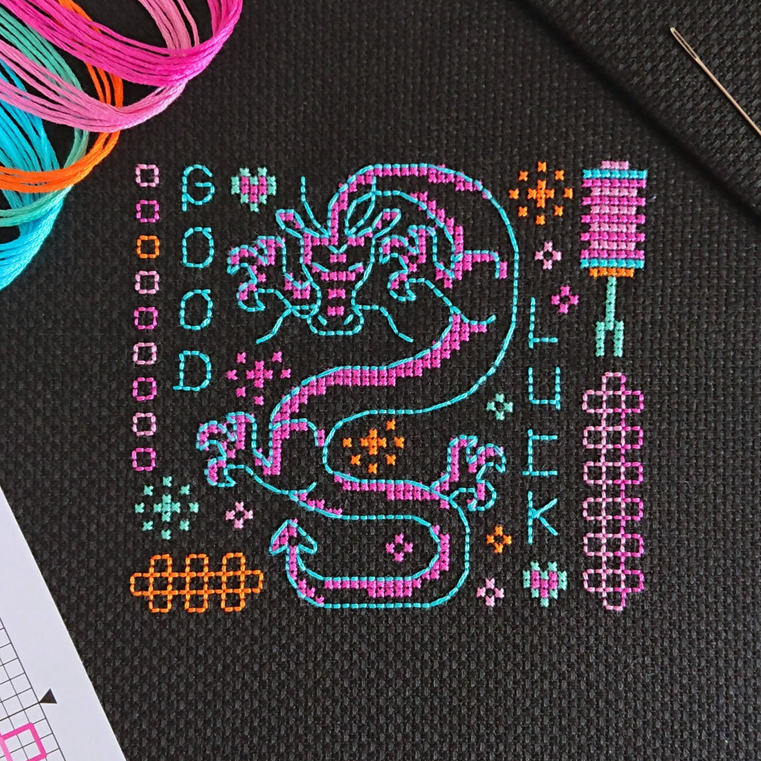 Good Luck Dragon Mini Cross Stitch Kit – The World in Stitches