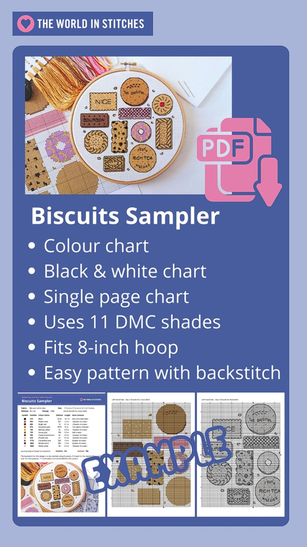 PDF Pattern for Biscuits Sampler (2024) – The World in Stitches