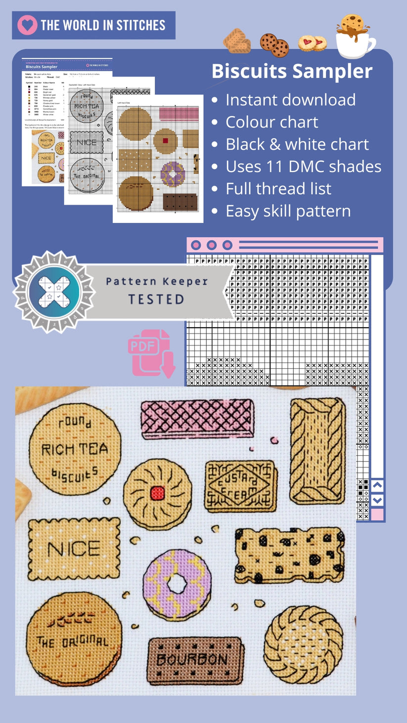 PDF Pattern for Biscuits Sampler (retired) – The World in Stitches