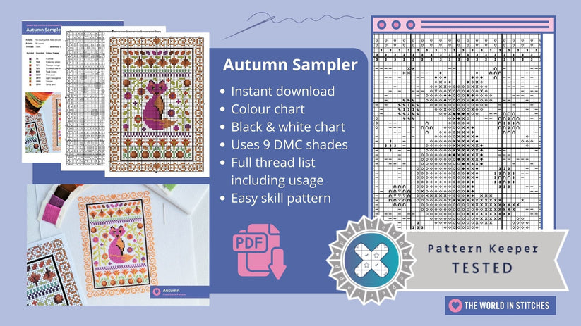 PDF Pattern for Autumn Mini Sampler – The World in Stitches