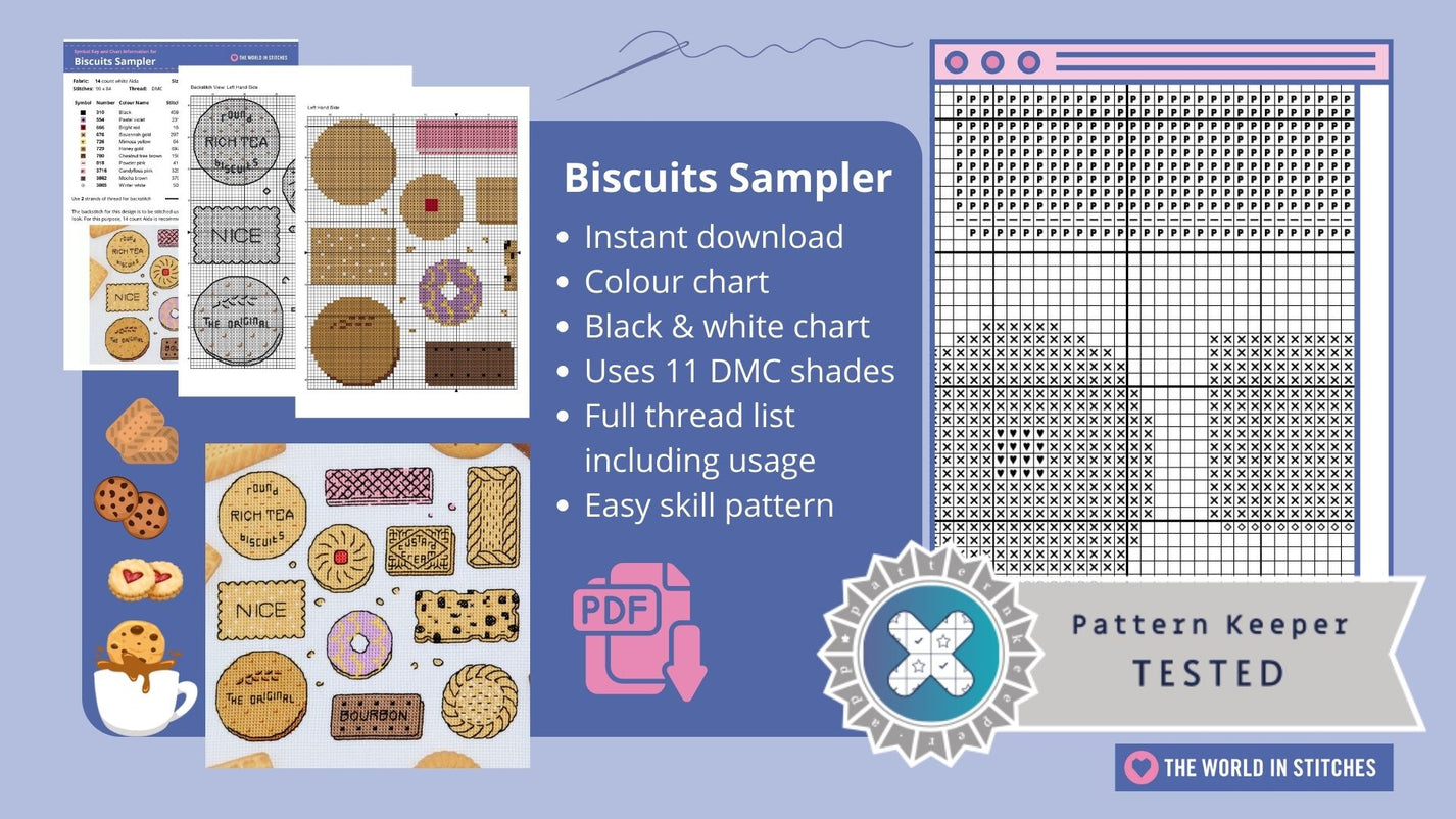 PDF Pattern for Biscuits Sampler – The World in Stitches