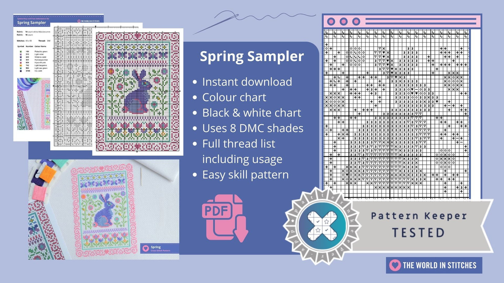 PDF Pattern for Spring Sampler – The World in Stitches